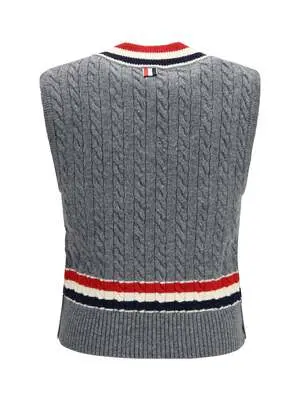 Thom Browne Cable-knit Vest - Gray