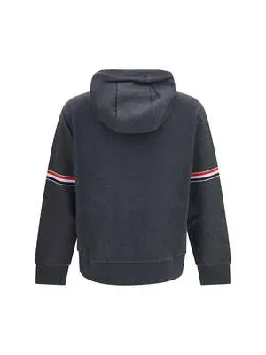 Thom Browne Loopback 4-bar Zip-up Hoodie - Gray