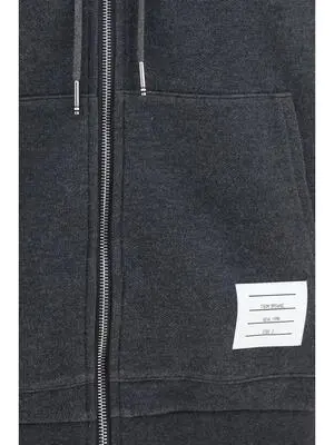 Thom Browne Loopback 4-bar Zip-up Hoodie - Gray