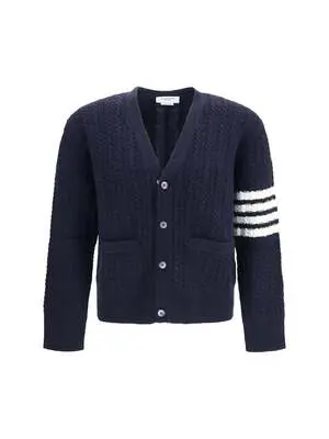 Thom Browne V-neck Sweater With Anchor Embroidery
