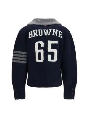 Thom Browne 65 Hooded Jersey Cardigan - Blue