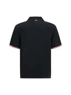 Thom Browne Rwb Striped Short-sleeve Polo