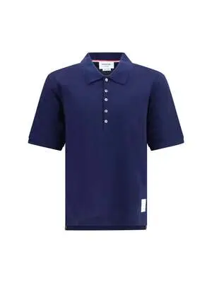 Thom Browne 4-bar Cotton Jersey Polo