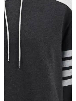 Thom Browne Loopback Colorblock Hooded Sweatshirt