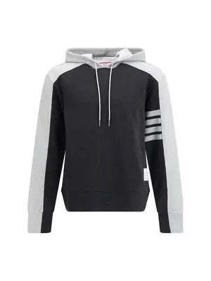 Thom Browne Loopback Colorblock Hooded Sweatshirt