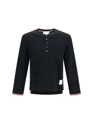 Thom Browne Rwb Cuffed Buttoned Sweater