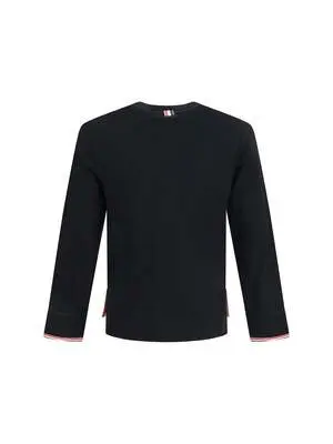 Thom Browne Rwb Cuffed Buttoned Sweater