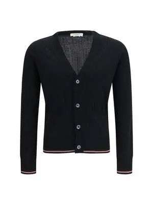 Thom Browne Ribbed Merino Wool V-neck Cardigan