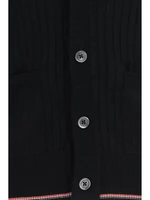 Thom Browne Ribbed Merino Wool V-neck Cardigan