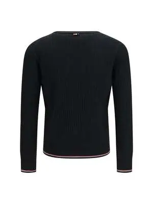 Thom Browne Ribbed Merino Wool V-neck Cardigan