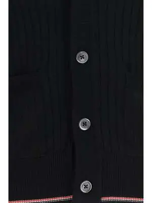 Thom Browne Ribbed Merino Wool V-neck Cardigan