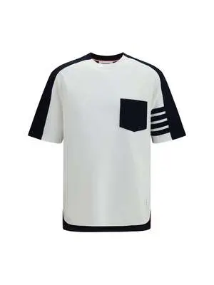 Thom Browne Thom Browne Men Colorblock T-Shirt With 4-Bar Detail Multicolor