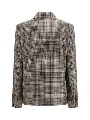 Brunello Cucinelli Double-breasted Alpaca And Wool Blend Jacket - Multicolor