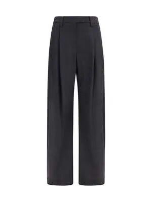 Brunello Cucinelli Tailored Virgin Wool Pants - Gray