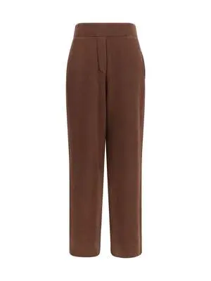 Brunello Cucinelli Cashmere-blend Ribbed Wide-leg Pants - Brown