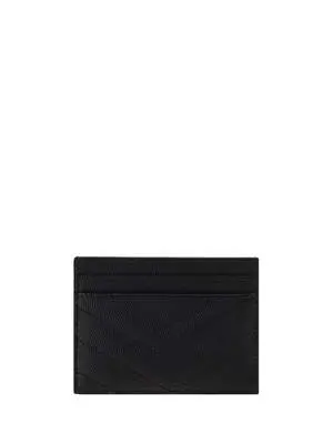 Saint Laurent Matelassé Leather Cardholder - Black