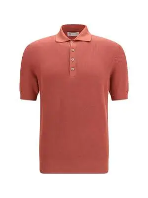 Brunello Cucinelli Short-sleeve Polo With Buttons - Pink