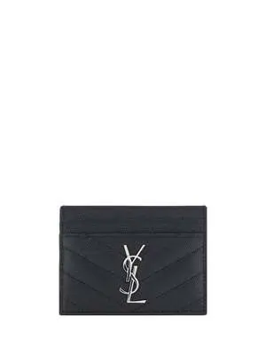 Saint Laurent Leather Cardholder - Black