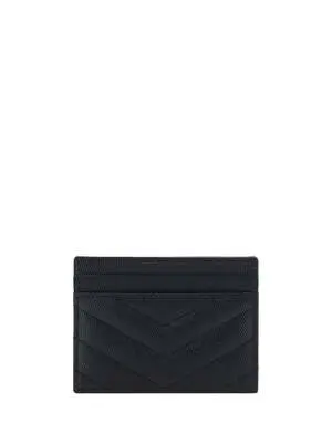 Saint Laurent Leather Cardholder - Black