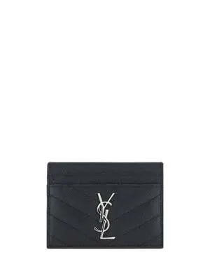 Saint Laurent Leather Cardholder - Black