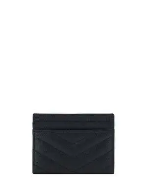Saint Laurent Leather Cardholder - Black