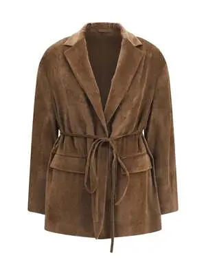 Brunello Cucinelli Cashmere-blend Jacket With Drawstrings