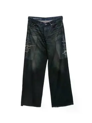 DIESEL® Faded Wide-leg Jeans - Blue