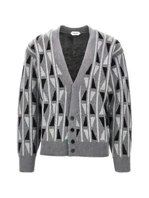 Versace Geometric-pattern Cardigan - Grey