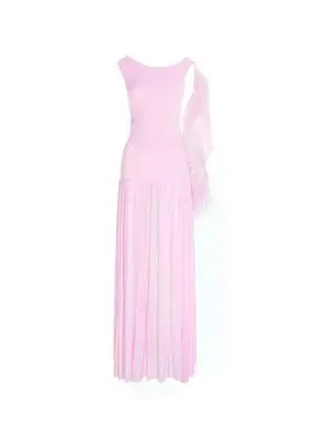 MANURI Maxi Dress With Feather Detail - Pink