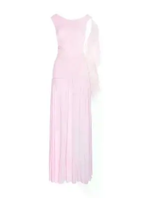 MANURI Maxi Dress With Feather Detail - Pink