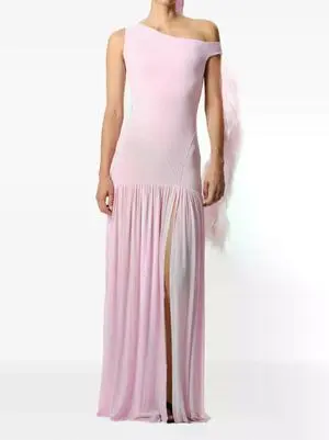 MANURI Maxi Dress With Feather Detail - Pink