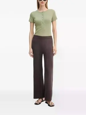 BENETTON High-waisted Wide-leg Trousers - Brown