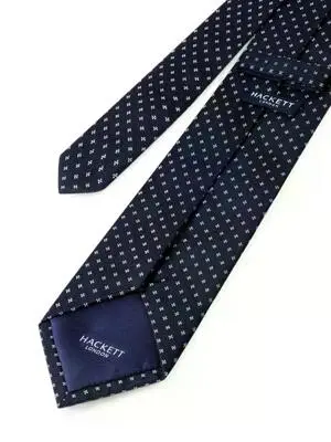 HACKETT  Geometric Flower-pattern Tie - Blue