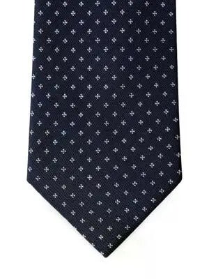 HACKETT  Geometric Flower-pattern Tie - Blue
