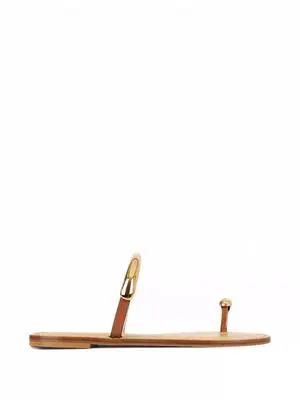 AMANU Samburu Sandals With Gold-tone Hardware - Brown