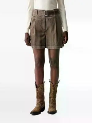 Marc O'polo Belted Corduroy Shorts - Brown