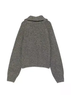 SAMSOE SAMSOE Half-zip Flecked Sweater