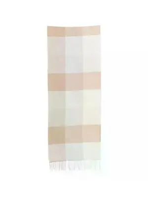 LARDINI Check-pattern Fringed Scarf - Neutrals