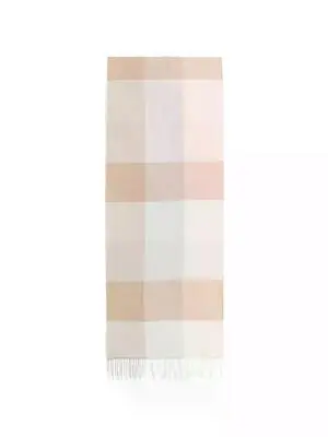 LARDINI Check-pattern Fringed Scarf - Neutrals