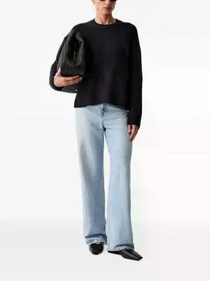Marc O'polo Ribbed-knit Crew-neck Sweater - Blue
