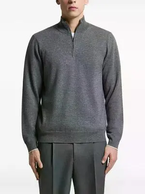 Peserico Quarter-zip Knitted Sweater - Grey