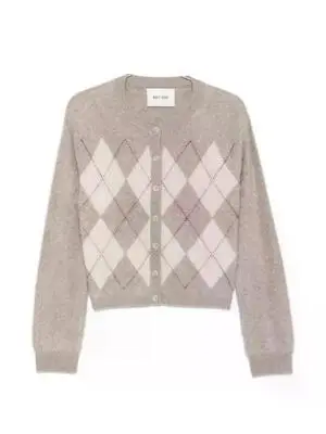 Soft Goat Argyle Cashmere Cardigan