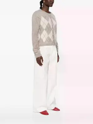 Soft Goat Argyle Cashmere Cardigan