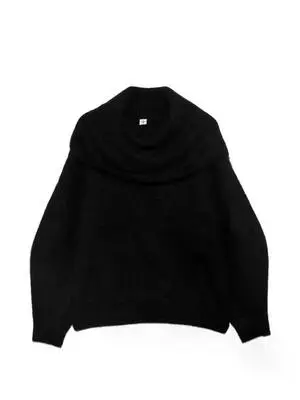 THE GARMENT Roma Off-the-shoulder Brushed-finish Sweater - Black