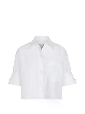 TWP TWP Cropped Short-Sleeve Shirt