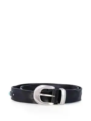 MANCINI 1979 Alfred Stud-embellished Turquoise-detail Belt - Black
