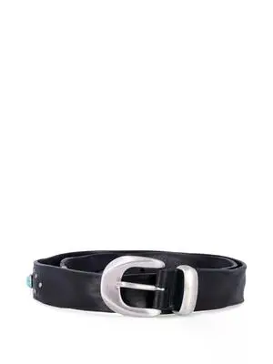 MANCINI 1979 Stud-embellished Leather Belt - Black