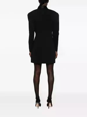 Imperial Satin-trim Wrap Dress - Black