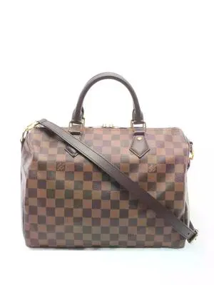 LOUIS VUITTON 2010s Speedy Bandoulière 30 Damier Ebene Tote Bag - Brown
