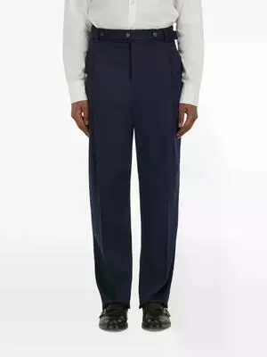 FERRAGAMO Tailored Wool Wide-leg Trousers With Button Detail